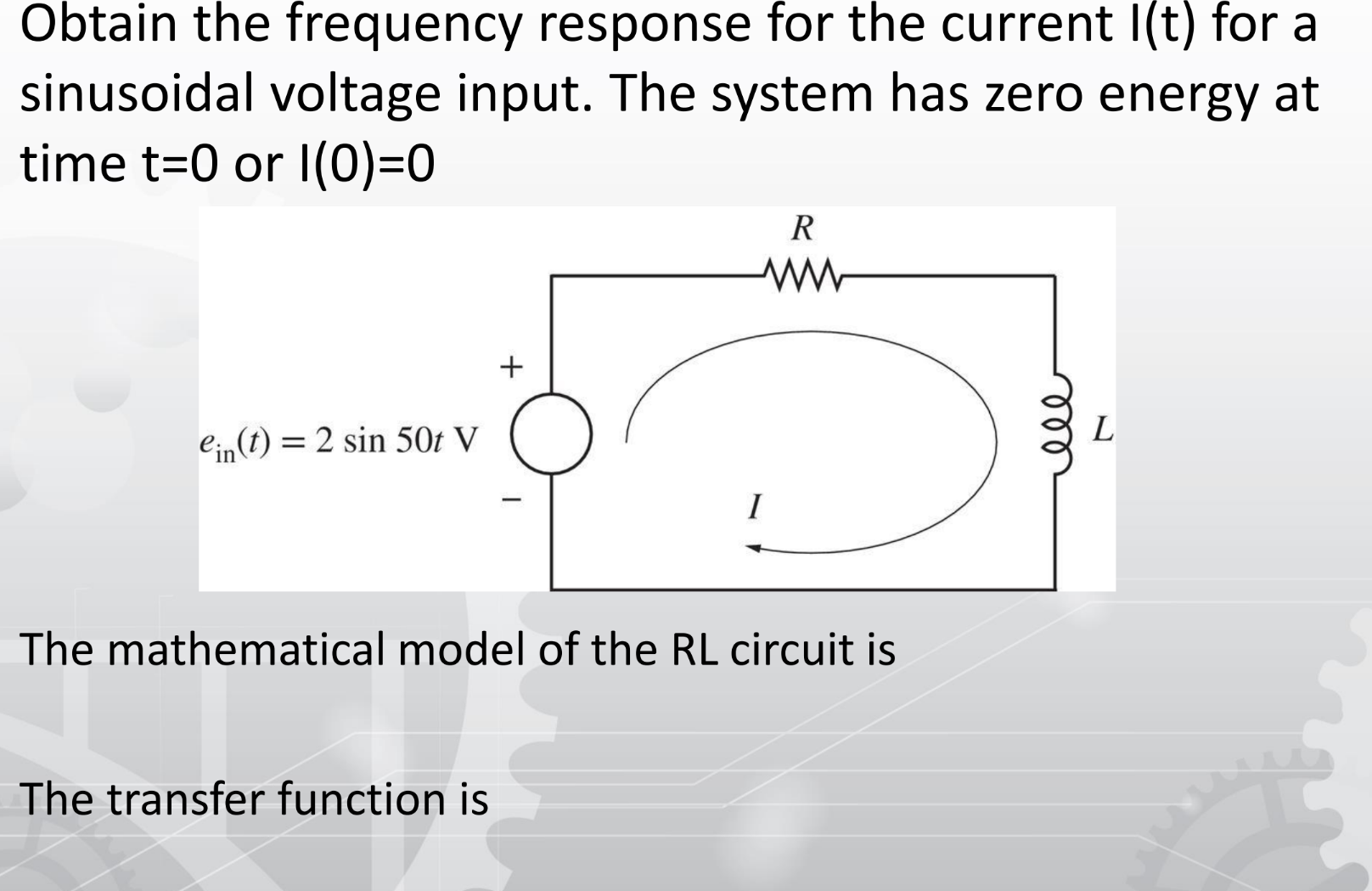 Solved Obtain the frequency response for the current I(t) | Chegg.com