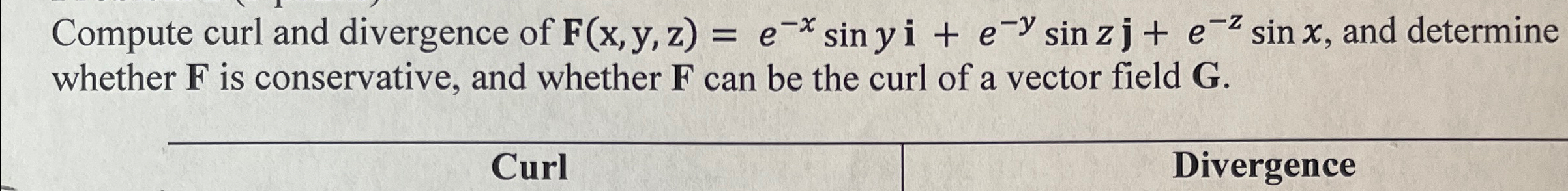 Solved Compute curl and divergence of | Chegg.com