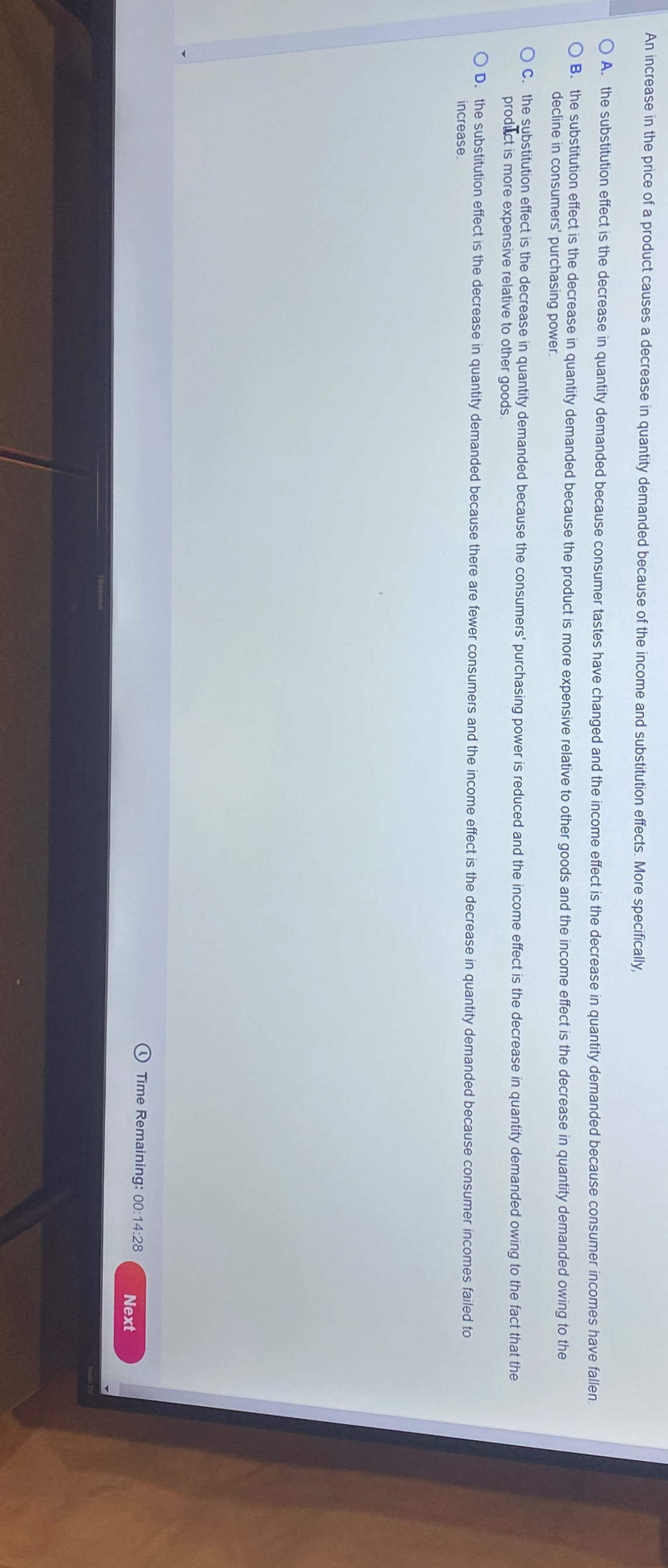 Solved An increase in the price of a product causes a | Chegg.com