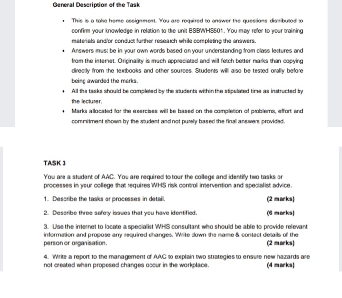 Solved General Description of the Task This is a take home | Chegg.com