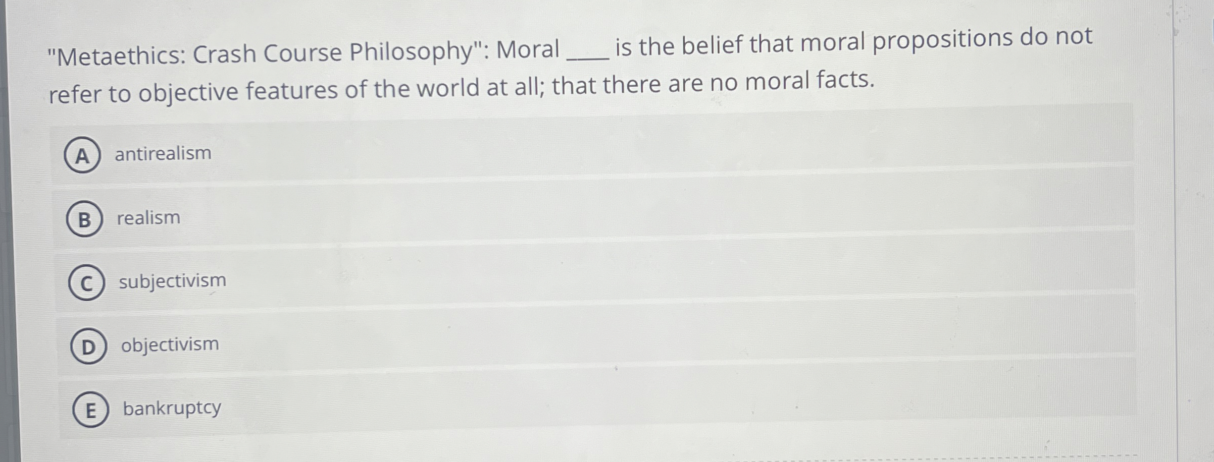 Solved "Metaethics: Crash Course Philosophy": Moralis the | Chegg.com