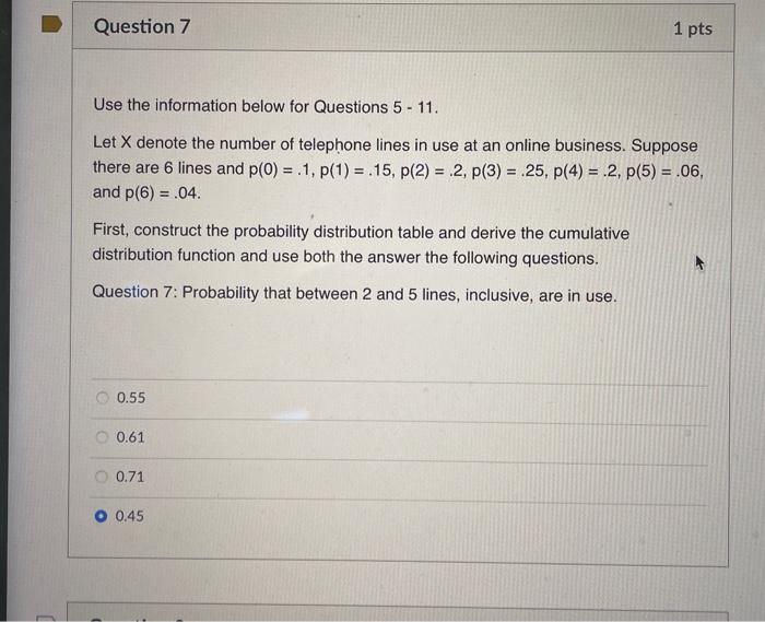 Solved Use the information below for Questions 5 - 11. Let X | Chegg.com
