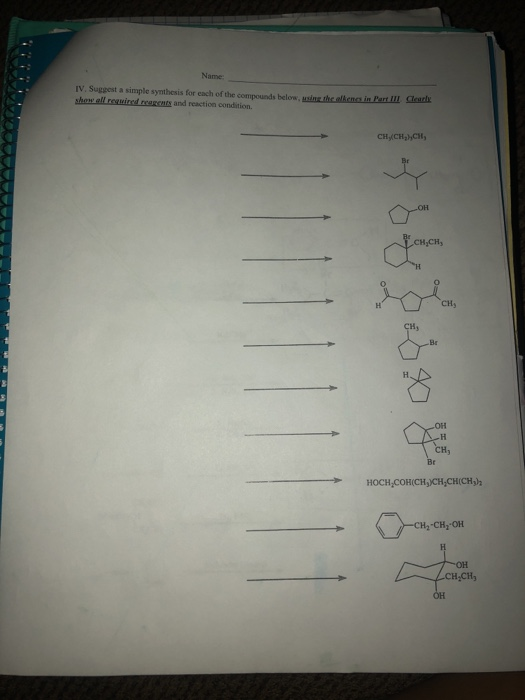 Solved III. (Select reactions of alkenes) Write the maior | Chegg.com