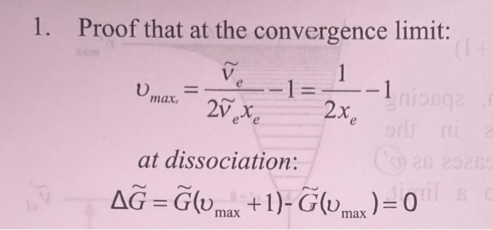 Solved 1. Proof that at the convergence limit: | Chegg.com