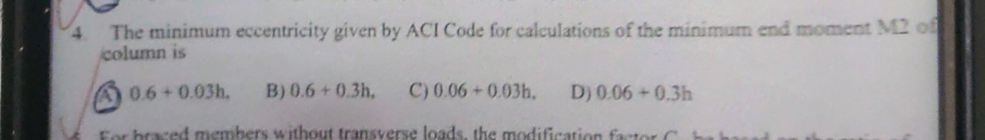 Solved 4 ﻿The minimum eccentricity given by ACl Code for | Chegg.com