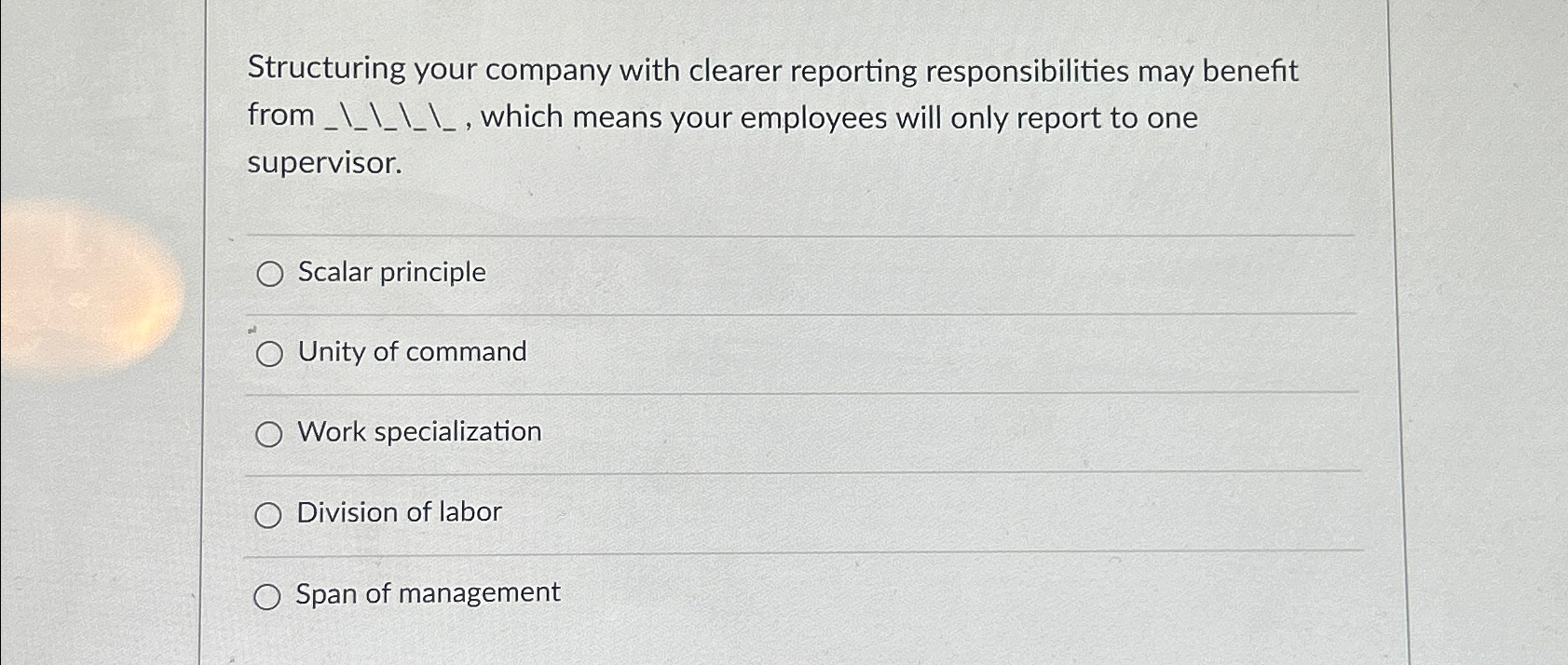 Solved Structuring your company with clearer reporting | Chegg.com
