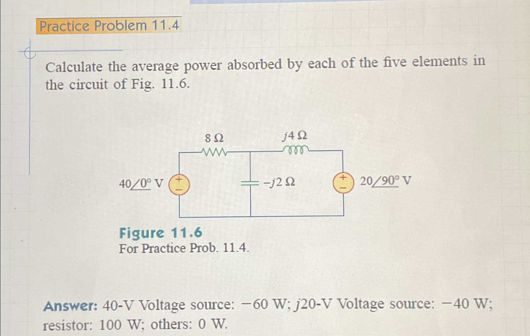 Solved Practice Problem 11.4Calculate the average power | Chegg.com