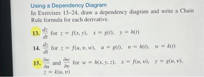 Solved Using a Dependency Diagram In Exercises 13-24, draw a | Chegg.com