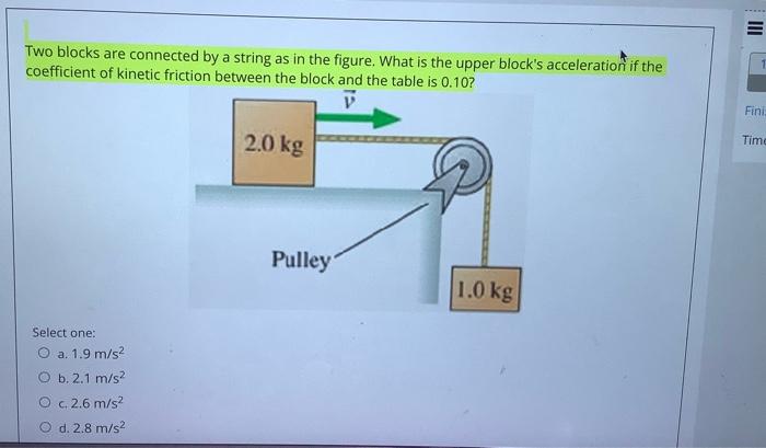 Solved Two blocks are connected by a string as in the | Chegg.com