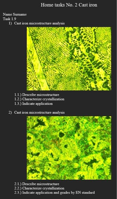 1.1.) Describe microstructure 1.2.) Characterize | Chegg.com