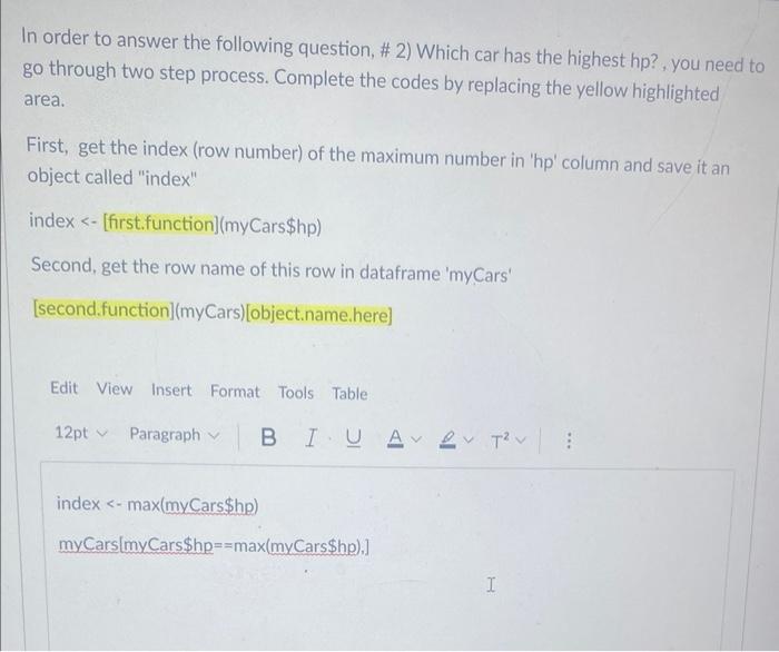 Solved In order to answer the following question, # 2) Which | Chegg.com