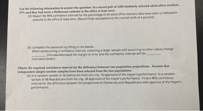 Solved Use the following information to answer the question. | Chegg.com