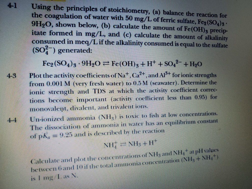 Solved 41 Using the principles of stoichiometry, (a) balance | Chegg.com