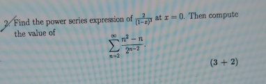 Solved Find the power series expression of 2(1-x)3 ﻿at x=0. | Chegg.com