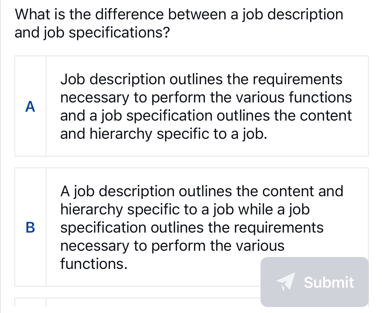 Solved What is the difference between a job description and | Chegg.com