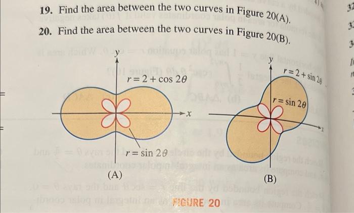 Solved 19. Find the area between the two curves in Figure | Chegg.com