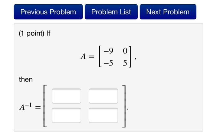 Solved Previous Problem Problem List Next Problem 1 Point 