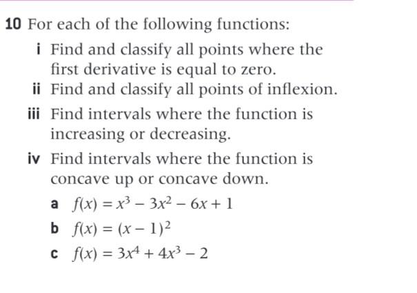 Solved 10 For each of the following functions: i Find and | Chegg.com