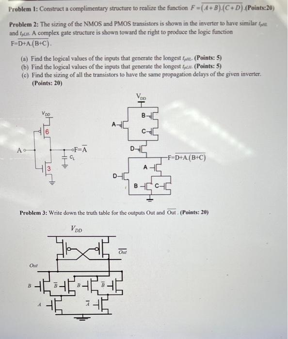Solved Problem 1: Construct a complimentary structure to | Chegg.com