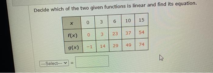 Solved Decide which of the two given functions is linear and | Chegg.com