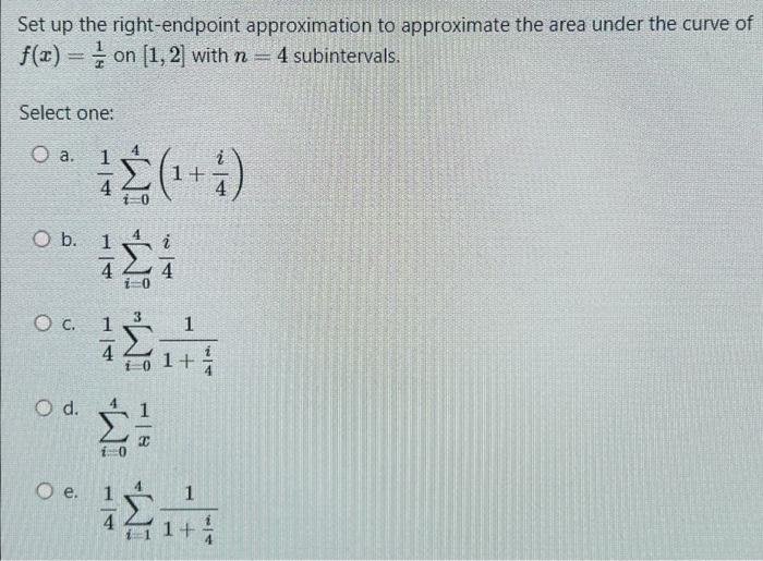 Solved Set up the right-endpoint approximation to | Chegg.com
