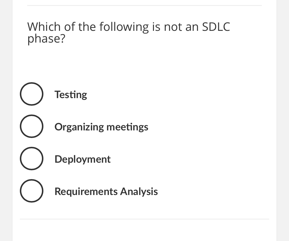 Solved Which of the following is not an SDLC | Chegg.com
