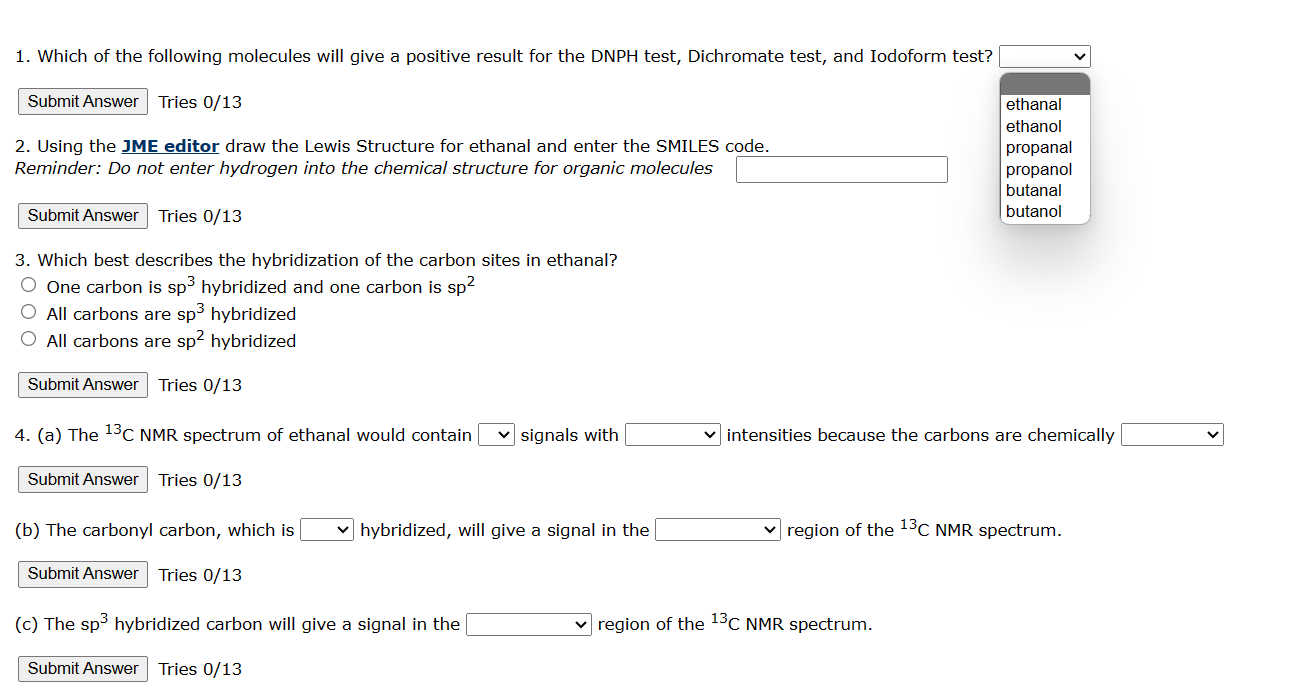 Solved Which of the following molecules will give a positive | Chegg.com