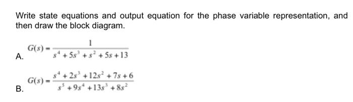 Solved Write state equations and output equation for the | Chegg.com