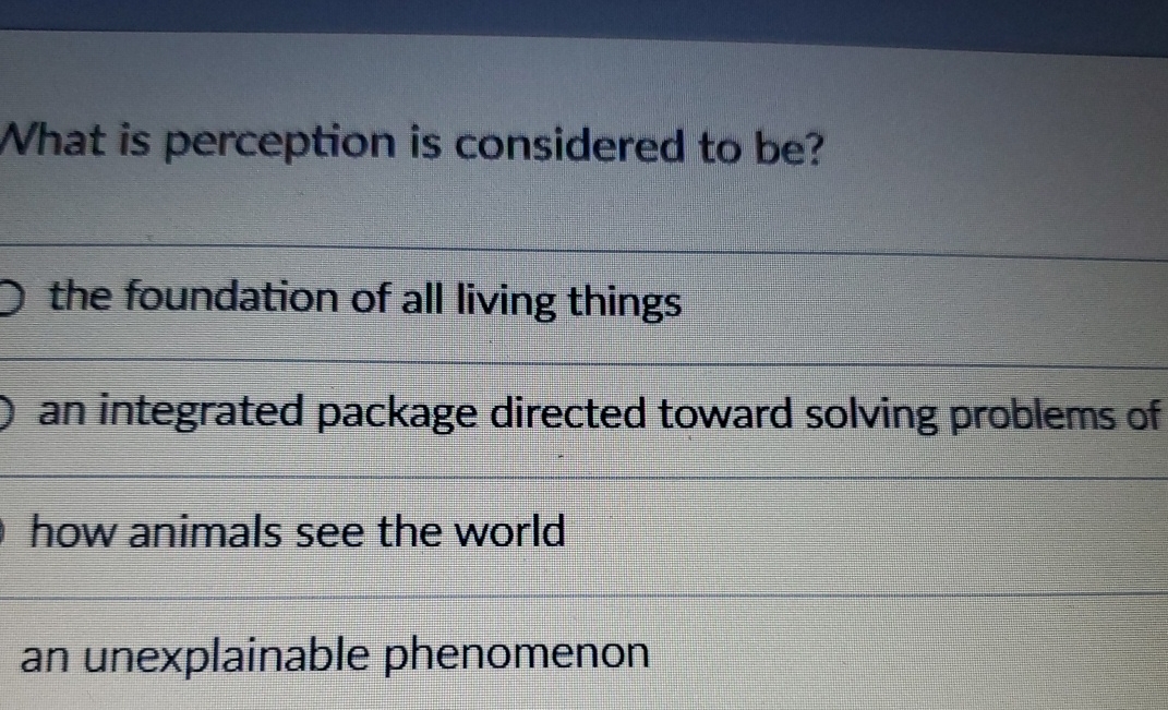 Solved What is perception is considered to be?the foundation | Chegg.com