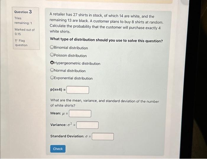 Solved What are the mean, variance, and standard deviation | Chegg.com