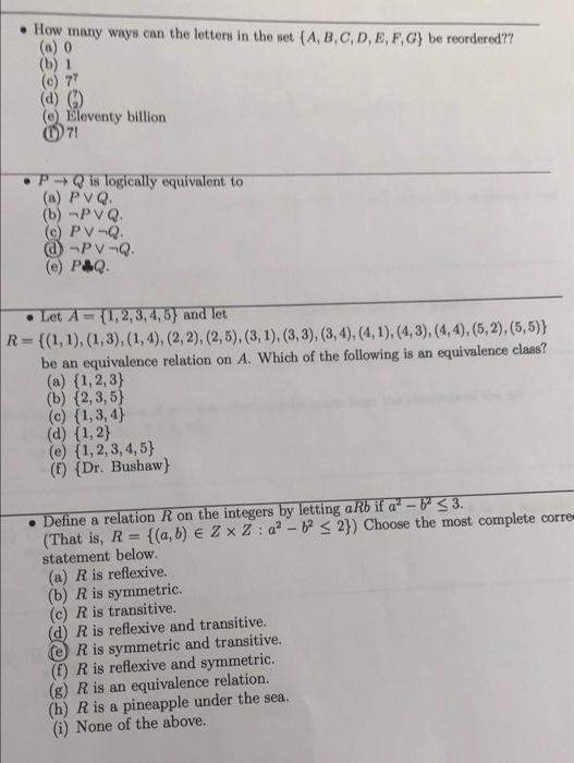Solved - How many ways can the letters in the set | Chegg.com