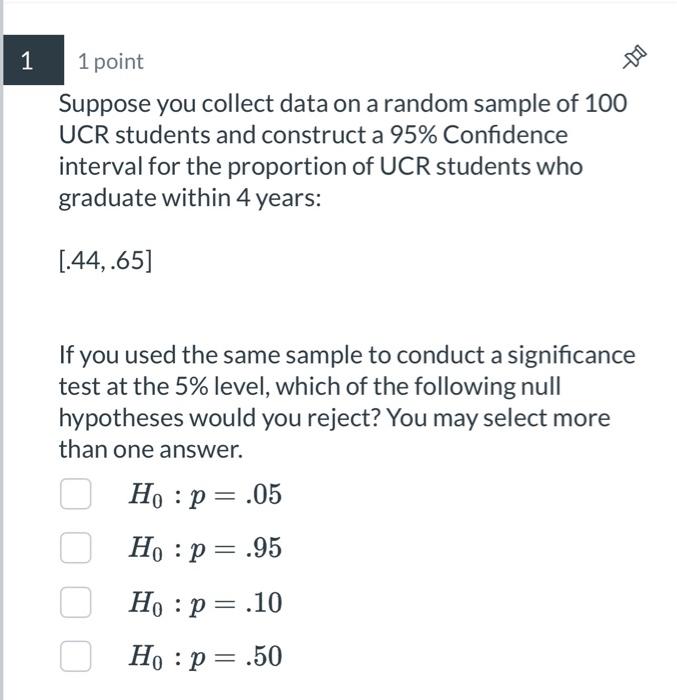 Solved 1 point Suppose you collect data on a random sample | Chegg.com