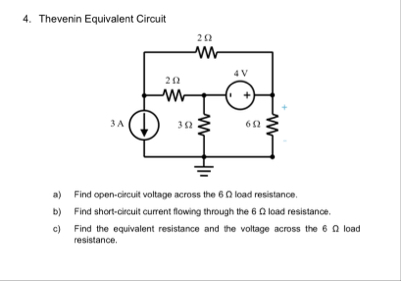 Solved Thevenin Equivalent Circuita) ﻿Find open-circuit | Chegg.com