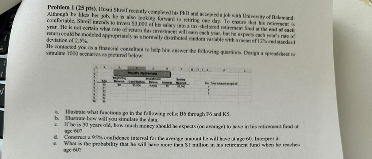 Solved Problem 1 ( 25 ﻿pts). ﻿Husni Shreif recently | Chegg.com
