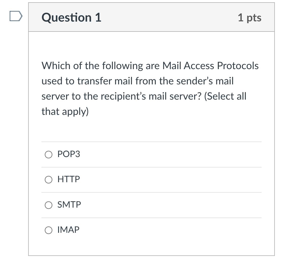 Solved Question 1Which of the following are Mail Access | Chegg.com
