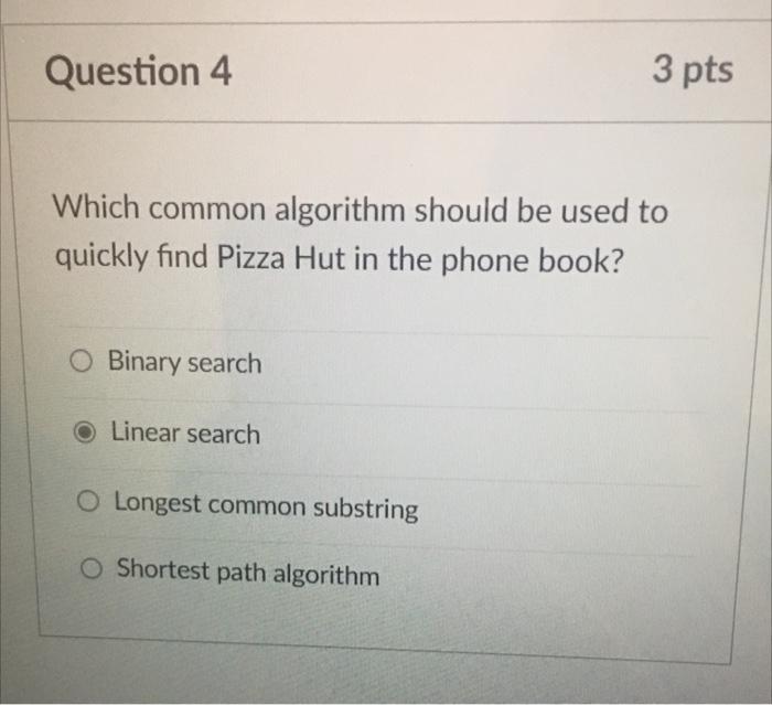 Solved Which common algorithm should be used to quickly find | Chegg.com