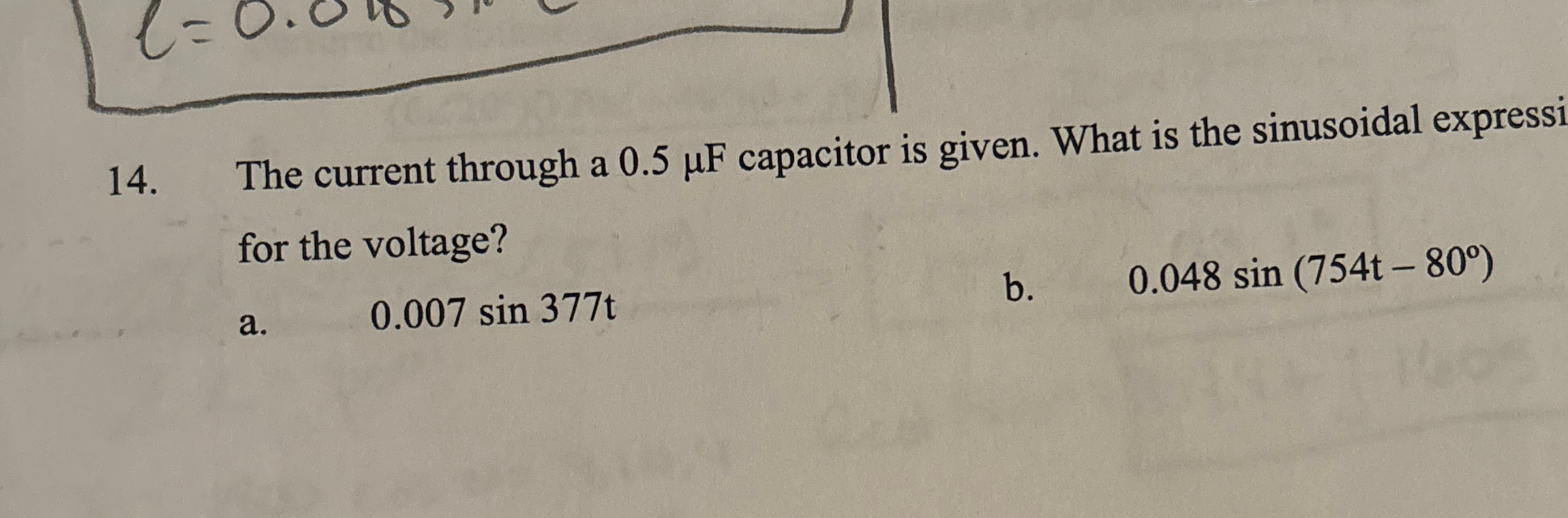 Solved The current through a 0.5μF ﻿capacitor is given. What | Chegg.com