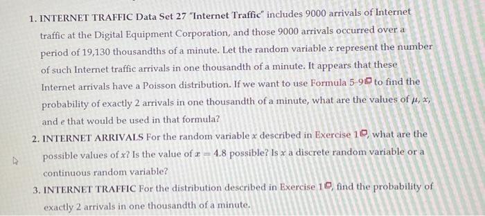 1 Internet Traffic Data Set 27 Internet Traffic