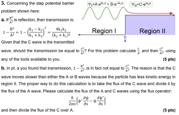 Solved 3. Concerning the step potential barrier problem | Chegg.com
