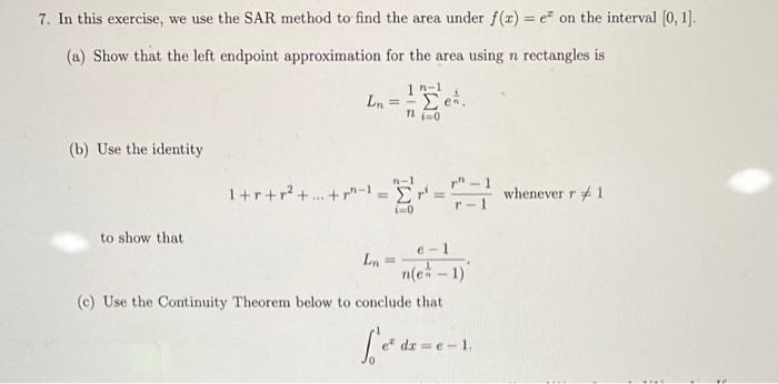 Solved 7. In this exercise, we use the SAR method to find | Chegg.com