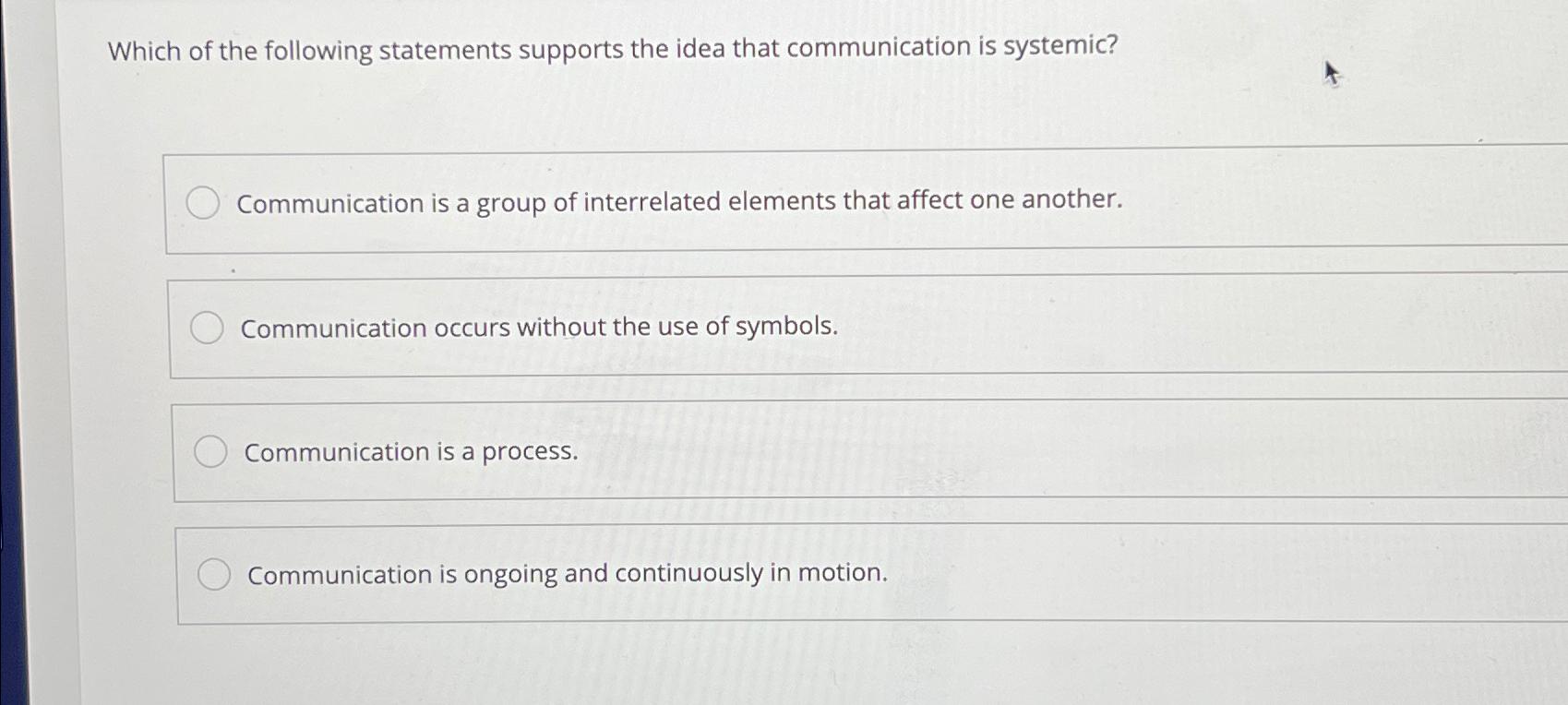 Solved Which of the following statements supports the idea | Chegg.com