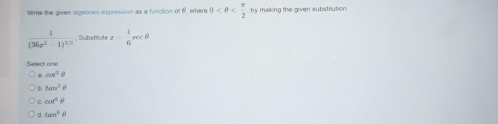 Write the given algebraic expression as a function of | Chegg.com
