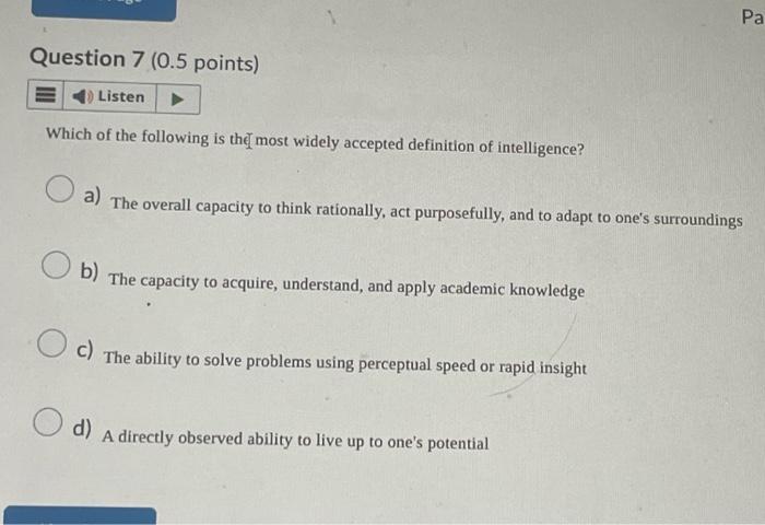 Solved Which of the following is the most widely accepted | Chegg.com