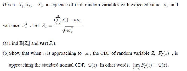 Solved Given x1,x2......xn ﻿a sequence of i.i.d. ﻿random | Chegg.com