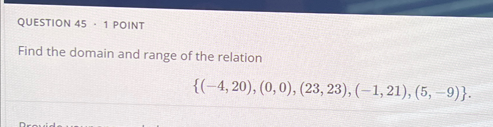 Solved QUESTION 45 - 1 ﻿POINTFind the domain and range of | Chegg.com