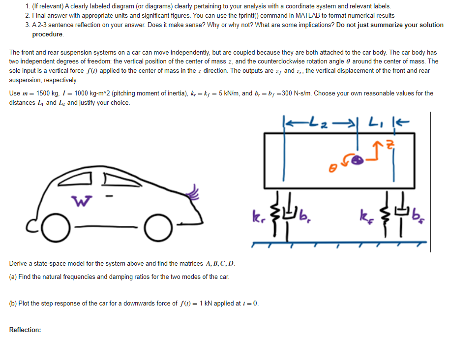 Derive a state-space model for the system above and | Chegg.com