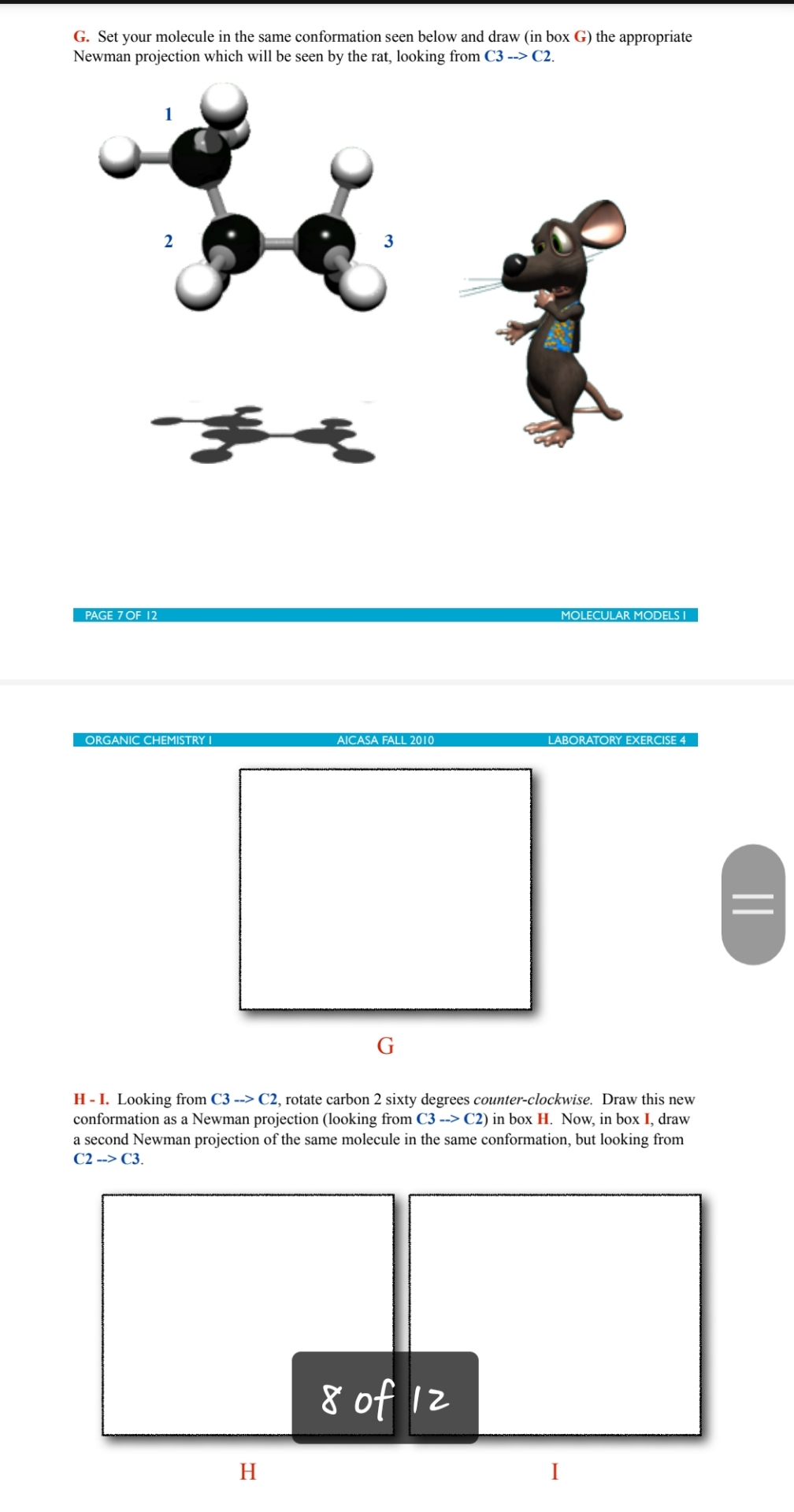 Solved G. ﻿Set your molecule in the same conformation seen | Chegg.com