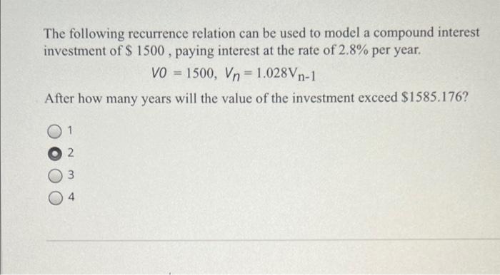 Solved The following recurrence relation can be used to | Chegg.com