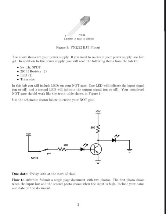 Solved Lab #2 - NOT gate In this lab you will build a NOT | Chegg.com