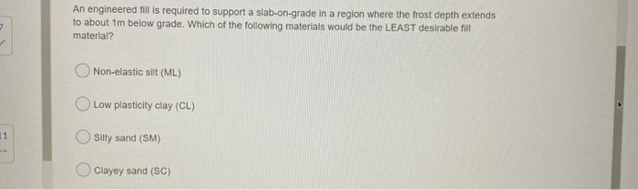 Solved An engineered fill is required to support a | Chegg.com